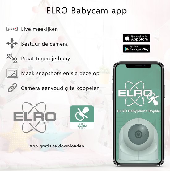 ELRO BC4000-2 Babyfoon Royale met 2 Full HD camera's | bol