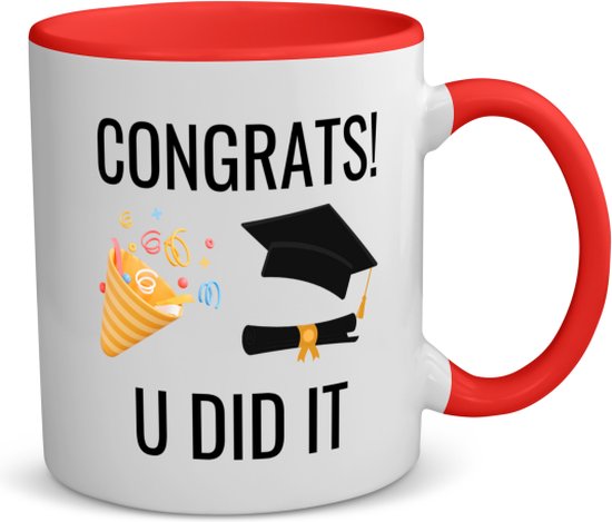 Akyol - congrats you did it koffiemok - theemok - rood - Geslaagd ...