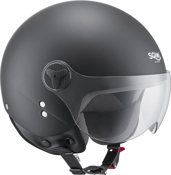 SQIWI Urban Matt Zwart - M - Scooterhelm | Brommerhelm | Jethelm ...