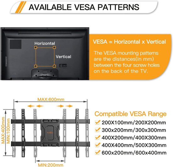 TV muurbeugel voor 37-75 inch LED LCD Plasma en gebogen tv-beugel kantelbaar en... | bol