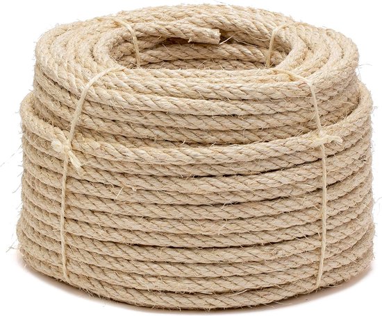 touw, natuur, Ø 10 mm, 50 m, touw voor katten, knutselen, touw voor ...
