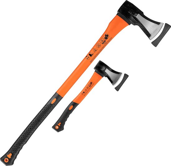 Professionele Hand Bijl Set - Kloofbijl & Hakbijl - C45 Koolstofstaal ...