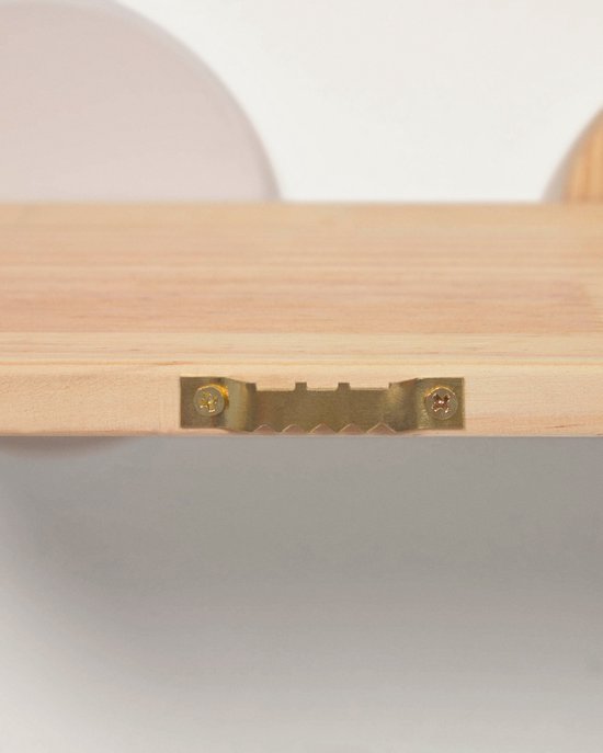 Kave Home - Diti plank in massief natuurlijk dennenhout en wit en ...
