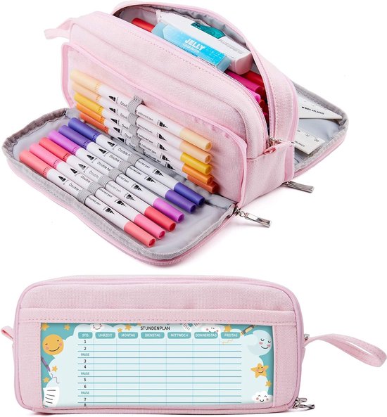 Etui met 3 compartimenten Etui met grote capaciteit, etui, pennenzak ...