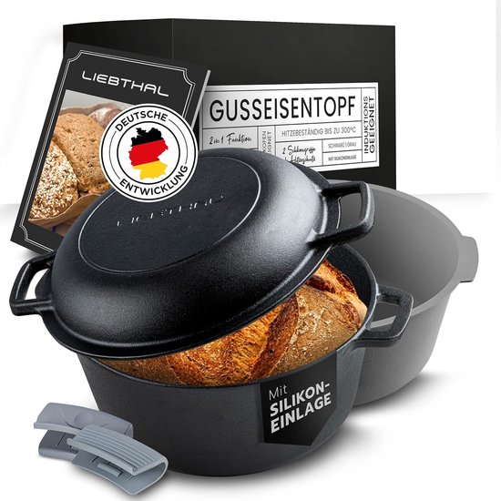 Luxe Duurzame Gietijzeren pan - Gietijzeren pan brood bakken - robuuste ...