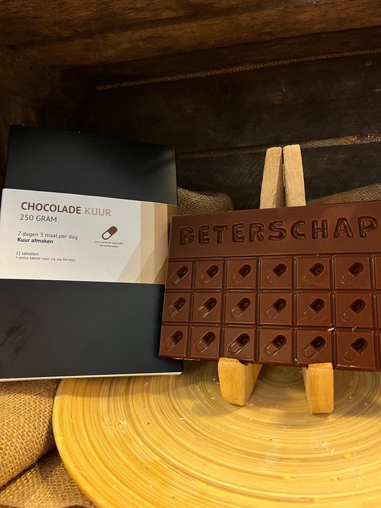 Chocolade tablet "Beterschap" | Breektablet met 21 blokjes | 7 dagen ...