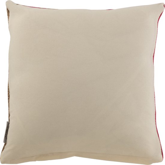 J-Line kussen Anna Groot Groeven - jute - roze | bol