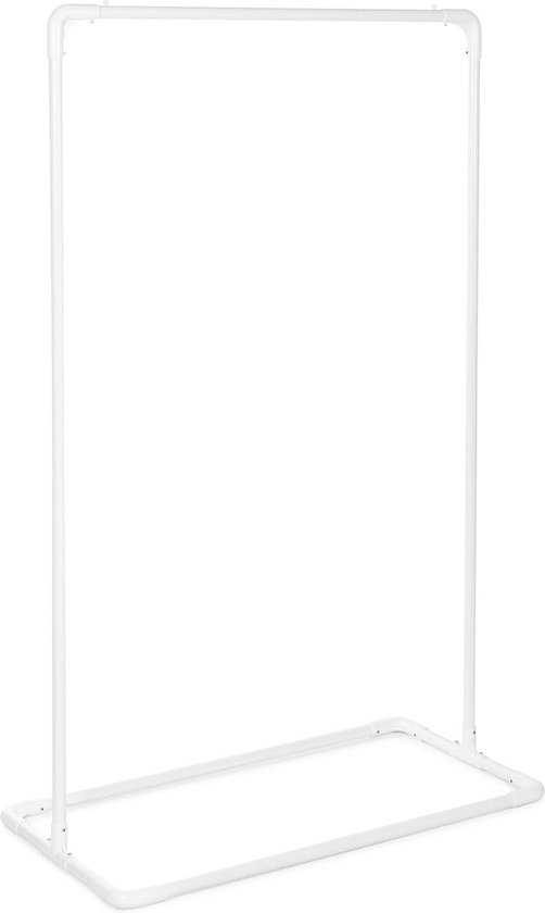 Kledingrek wit 100 x 48 x 160 cm met wielen - Ruimtebesparend en stevig ...