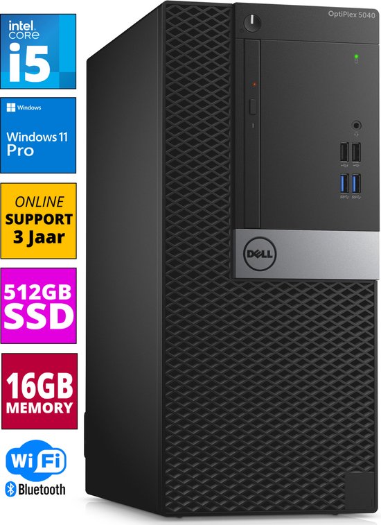 Office PC - Intel Core i5 - 512GB SSD - 16GB RAM - Optiplex 5040 ...