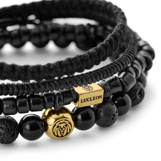 Lucleon - Heren - Edelsteen Armband - Lavasteen - Zwart | bol