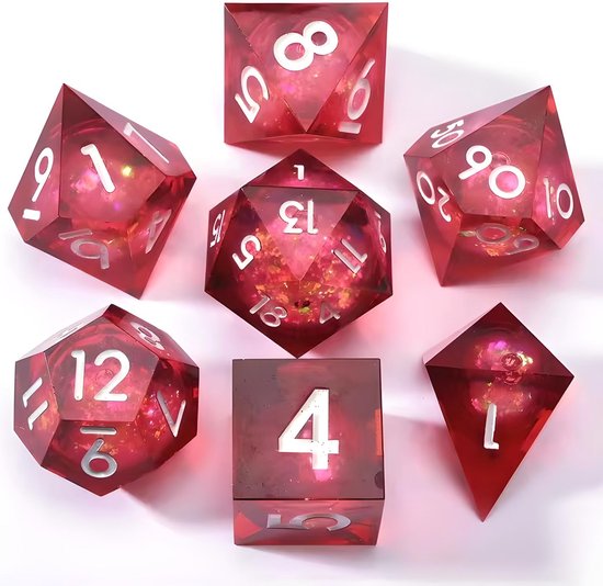 Liquid Core Dobbelstenen Set 7-delig – D20 D12 D10 D% D8 D6 D4 ...