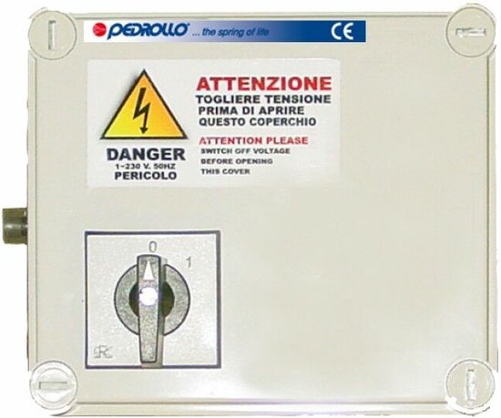 Pedrollo bronpomp schakelkast, QEM 100, 1PK, 230V | bol