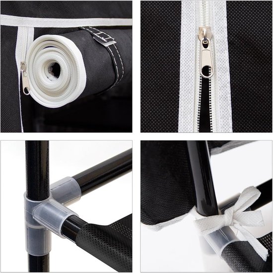 Schoenenkast modern 161 x 88 x 30 zwart | bol