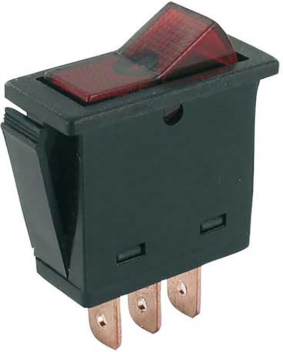 Wip schakelaar aan - uit rood 12V 20A 12x30mm | bol