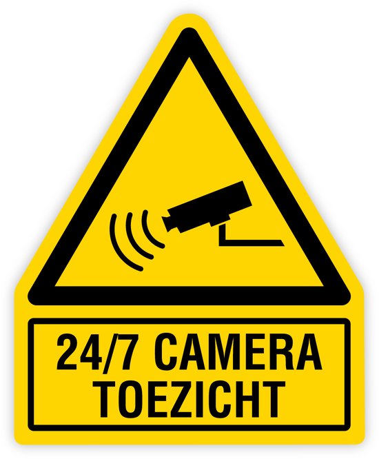 Simbol® - Stickers 24/7 Camera Toezicht met onderbord - Formaat 15 x 18 ...