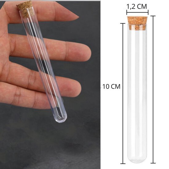 Reageerbuisjes met Kurk - Reageerbuisjes Plastic - 20 stuks ...