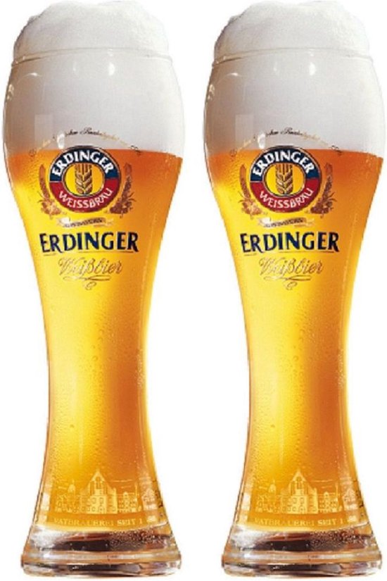 Erdinger Bierglazen Weizen - 500 ml - 2 stuks | bol