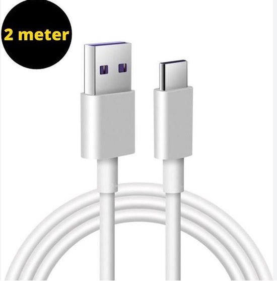 Eisenz 2Meter Data Kabel Lange Lengte USB A naar Type-C - Wit Snelle ...