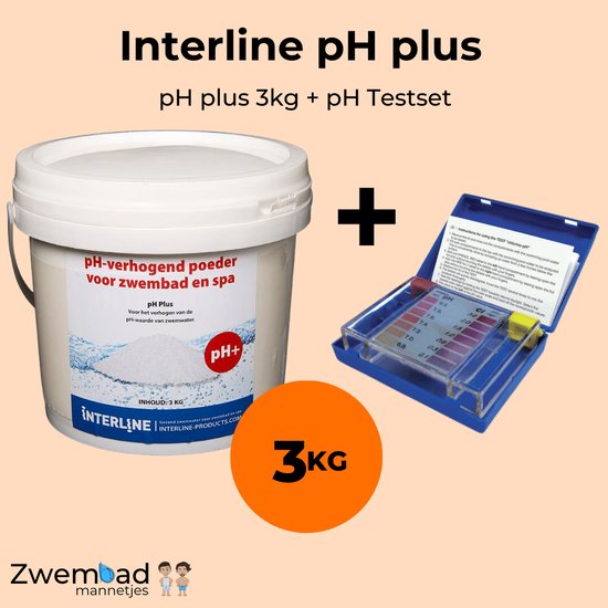 Interline pH plus 3kg - Inclusief chloor en pH Testset- pH plus voor ...