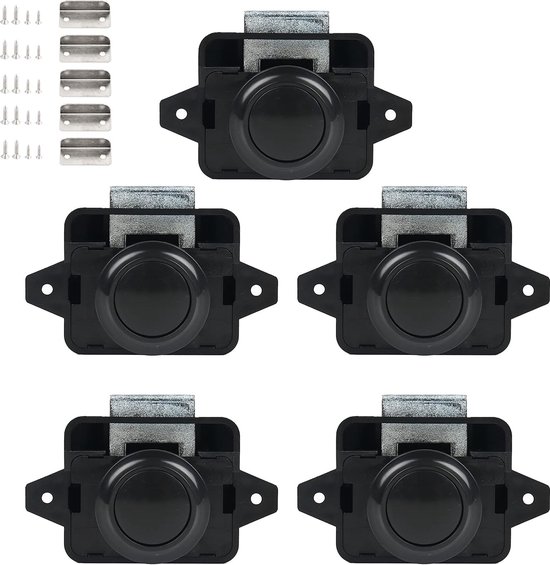Push Button Catch Deurslot, 5 stuks keyless-kast pull lock, keyless ...