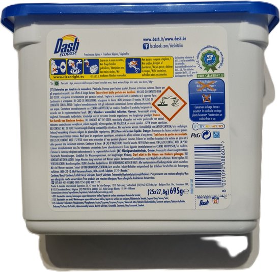 Dash Ecodose Alpina Pods - Wasmiddel - 75 wasbeurten (3x25 stuks ...