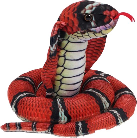 Pia Soft Toys Knuffeldier Cobra slang - zachte pluche stof - rood ...