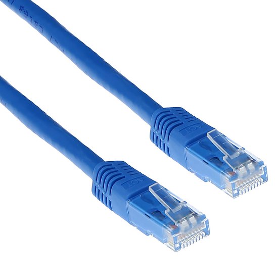ACT Blauwe 0,25 meter U/UTP CAT6 patchkabel met RJ45 connectoren IB8652 ...