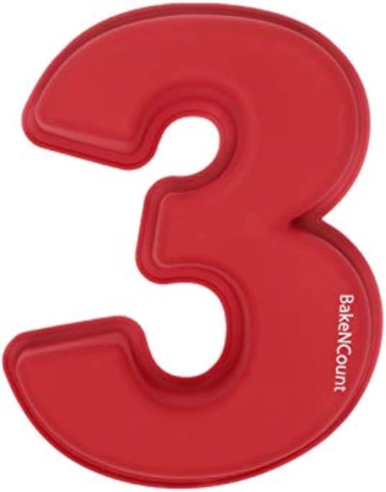 BakeNCount Nummers Bakvorm Nummer 3 - Cakevorm Cijfers om te bakken ...