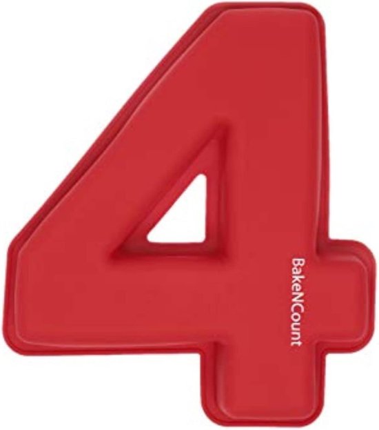 BakeNCount Nummers Bakvorm Nummer 4 - Cakevorm Cijfers om te bakken ...