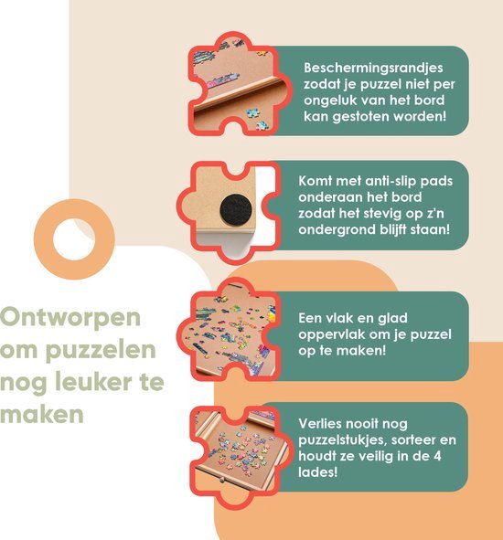 Puzzeltafel met Opbergsysteem - 1500 Stukjes Puzzelbord | bol