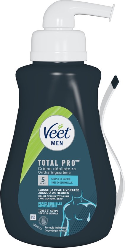 Veet Men Total Pro Ontharingscrème - Gevoelige Huid - Torso & Lichaam ...