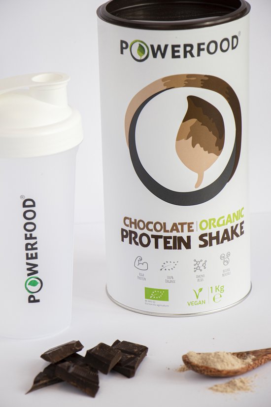PowerFood Organic Protein Shake Chocolate 1kg | bol