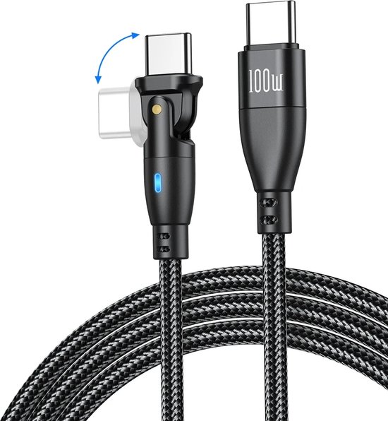DrPhone ProCharge C2C Ultra – 0.5M 100W USB-C Naar USB-C Kabel - Power ...