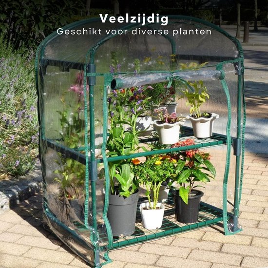 Cheqo® Duurzame Plantenkas - Tuinkas - 2 Verdiepingen - 50 x 45 x 84 cm ...