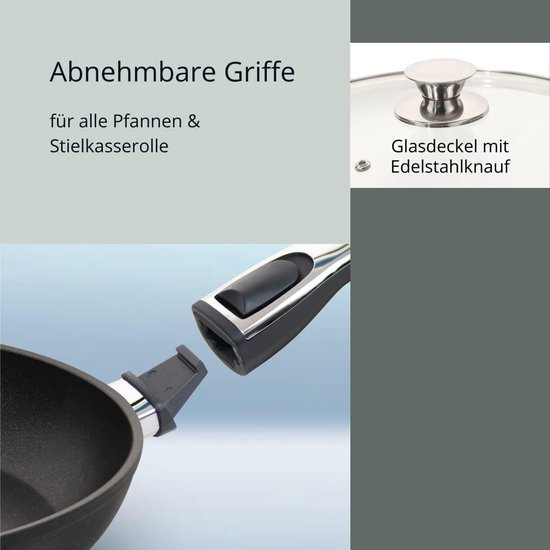 Cerafit Plasma koekenpan met hoge rand, 26 cm + glazen deksel ...