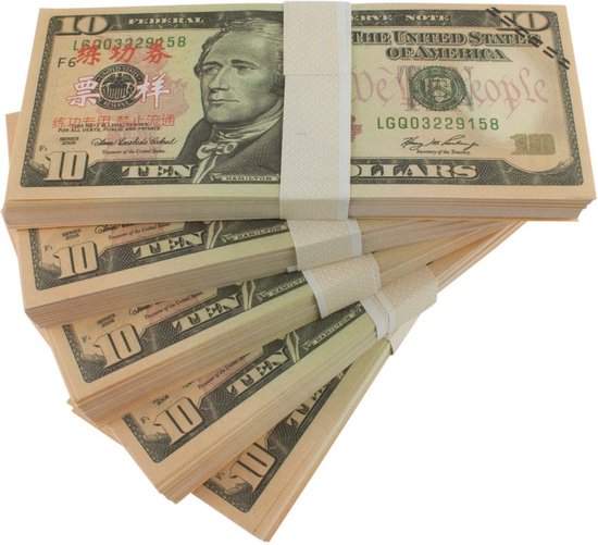 Vals geld - 10 Amerikaanse dollars (100 bankbiljetten) | bol