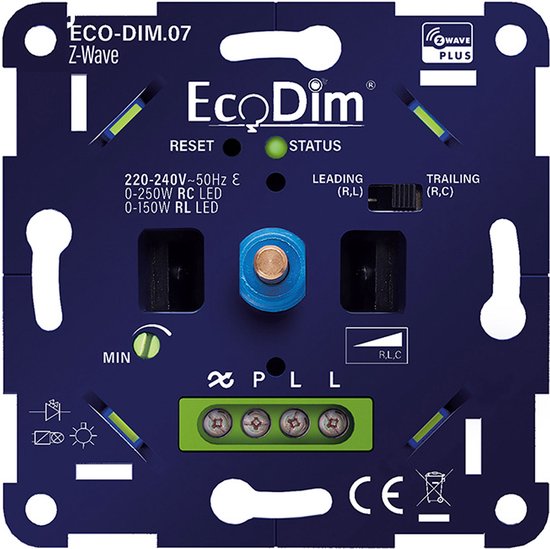 EcoDim - LED Dimmer - Smart WiFi - ECO-DIM.07 - Fase Afsnijding RC - Z ...