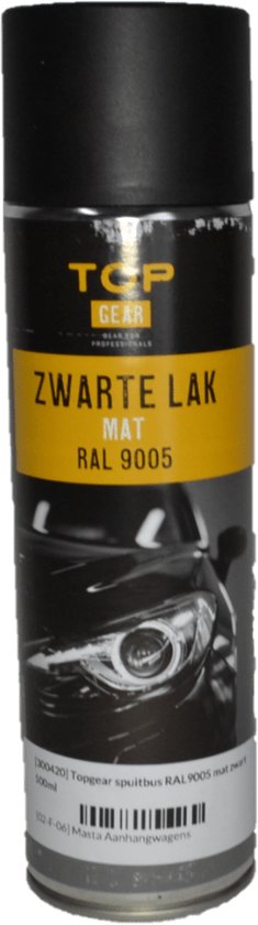 Topgear spuitbus RAL9005 mat zwart 500ml | bol
