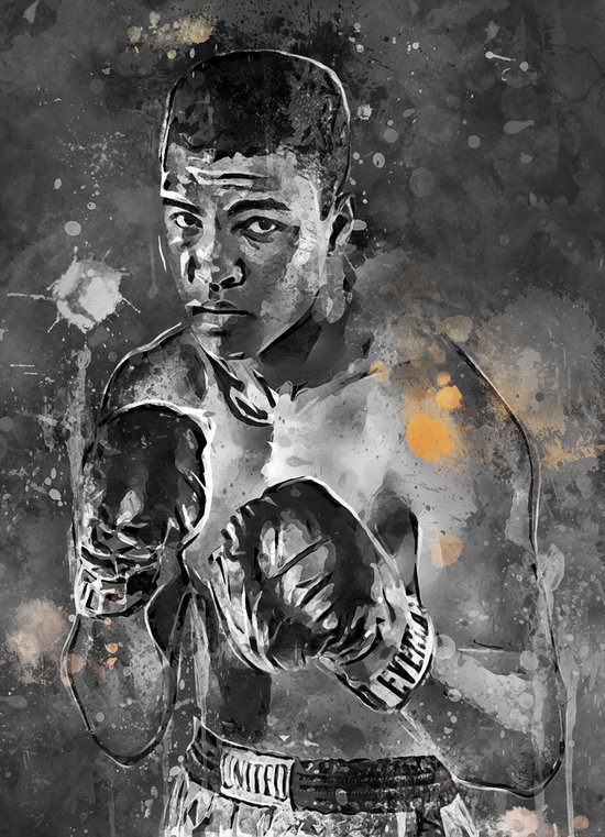 Muhammad Ali poster op A0 semi- glossy papier - 84x118.8 cm - Box poster - Unieke... | bol