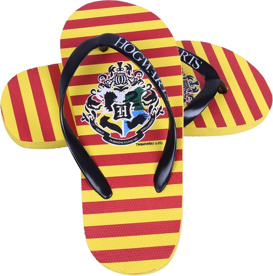 Gele teenslippers met rode Harry Potter strepen | bol