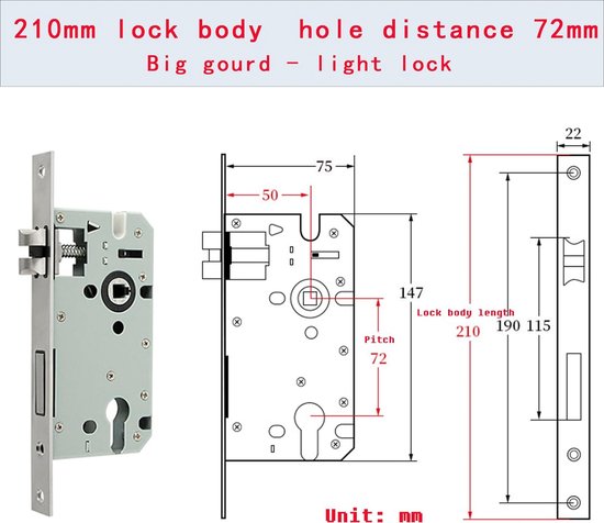 Universeel Insteekslot, Insteekslot van 72 mm, Insteekslot voor ...