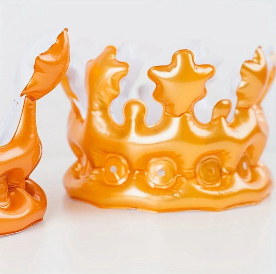 2x (Duo Pack) Opblaasbare Oranje Kroon 44cm - Koningsdag - Euro Cup ...