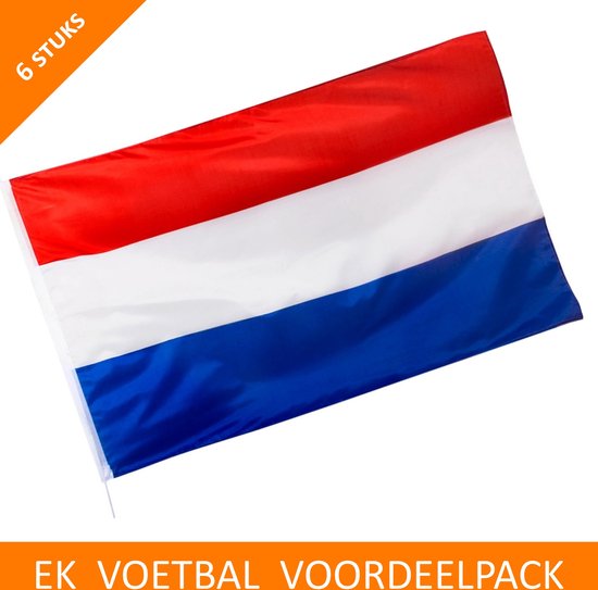 EK voetbal Nederlandse Vlag - Rood wit blauw - 90 x 150 cm - Polyester ...