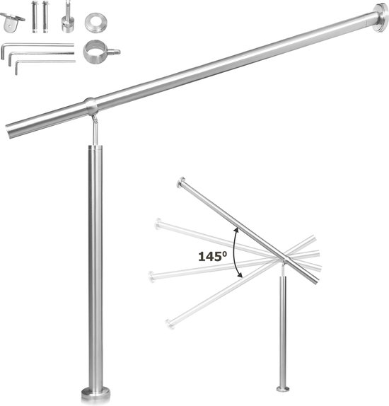 Edelstaal Trapleuning leuning 150cm RVS Reling Wandleuning roestvrij ...