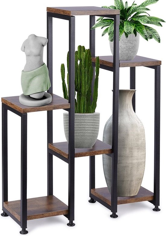 Plantenstandaard Metaal 6-Niveaus 70 cm - Plantenrek voor Bloempotten | bol