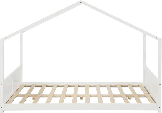 Kinderbed Simo huisbed 200x120 cm wit [en.casa] | bol