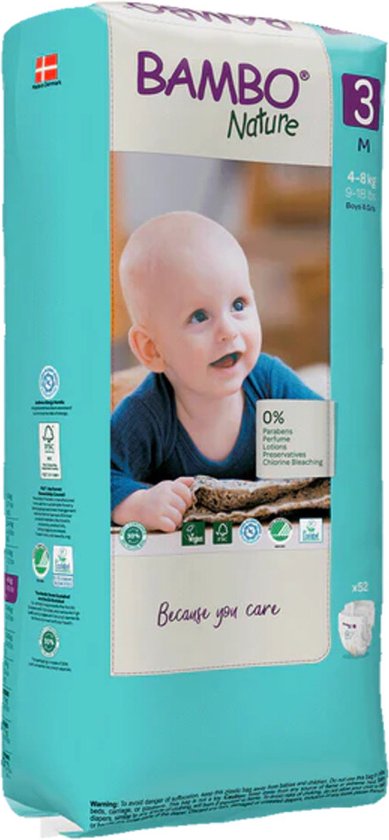 2x Bambo Nature Luiers Maat 3 (4-8 kg) 52 stuks | bol