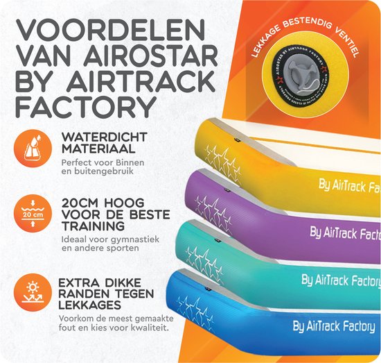 AirTrack PRO STAR™ by AirTrack Factory 20CM GREEN- 7x2x0,2M ...