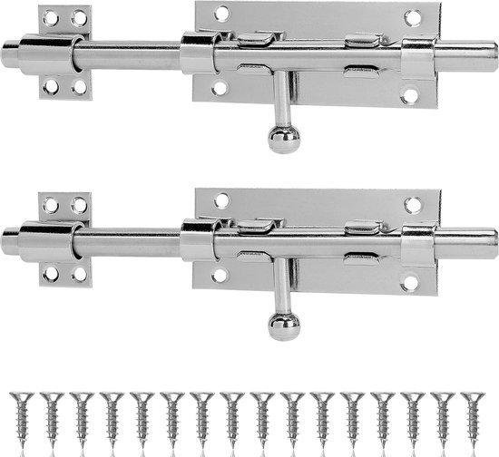 2 x deurgrendel schuifgrendel 20 cm (8 inch) grendelbout massieve ...