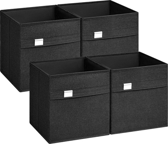 Opbergdoos, set van 4, wasbare opbergdozen, 30 x 30 x 30 cm, 2 ...